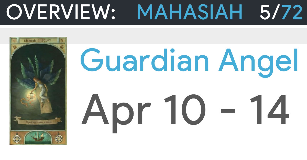 Guardian Angel Mahasiah - April 10 to 14 - Overview and Prayer >>