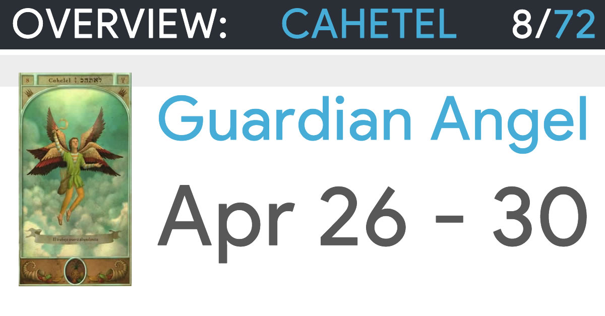 Guardian Angel Cahetel - April 26 to 30 - Overview and Prayer >>