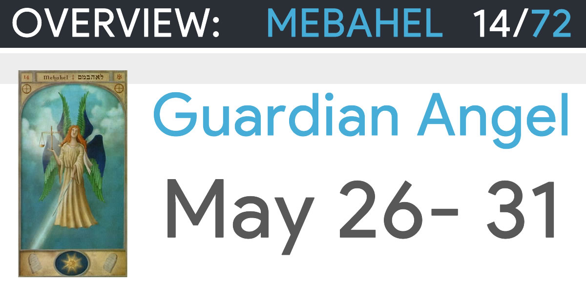 Guardian Angel Mebahel - May 26 to 31 - Overview and Prayer >>