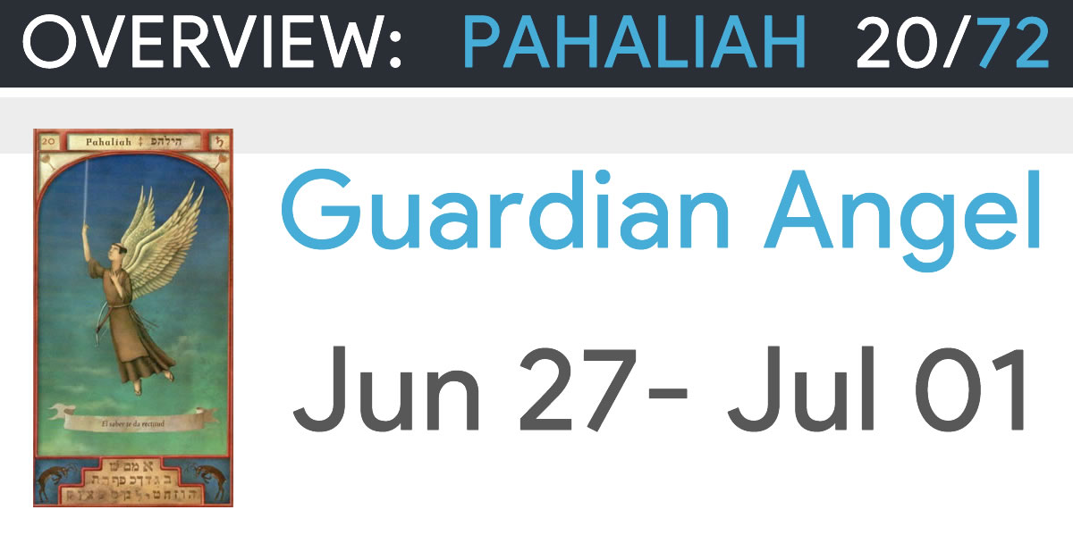 Guardian Angel Pahaliah - June 27 to July 1 - Overview and Prayer >>