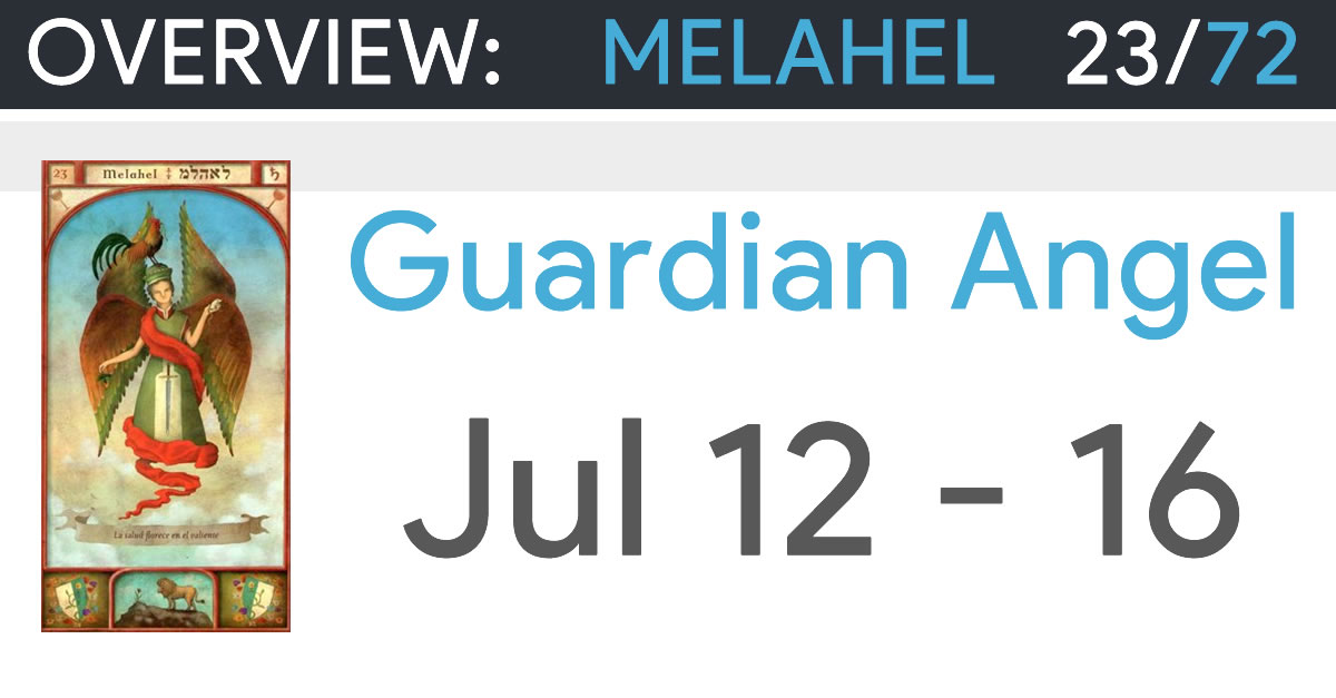 Guardian Angel Melahel - March 12 to 16 - Overview and Prayer >>