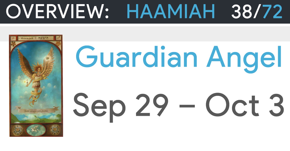Guardian Angel Haamiah - September 29 to Oct 3 - Overview and Prayer >