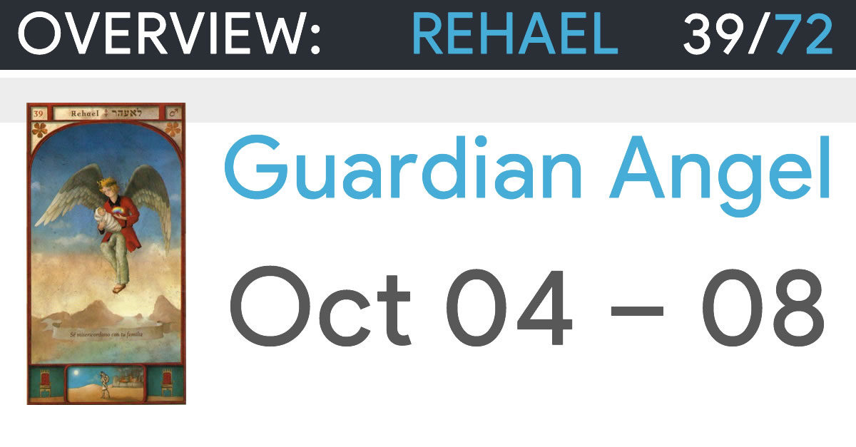 Guardian Angel Rehael - October 4 to 8 - Overview and Prayer >>