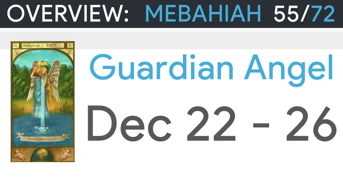 Guardian Angel Mebahiah - December 22 to 26 - Overview and Prayer >>
