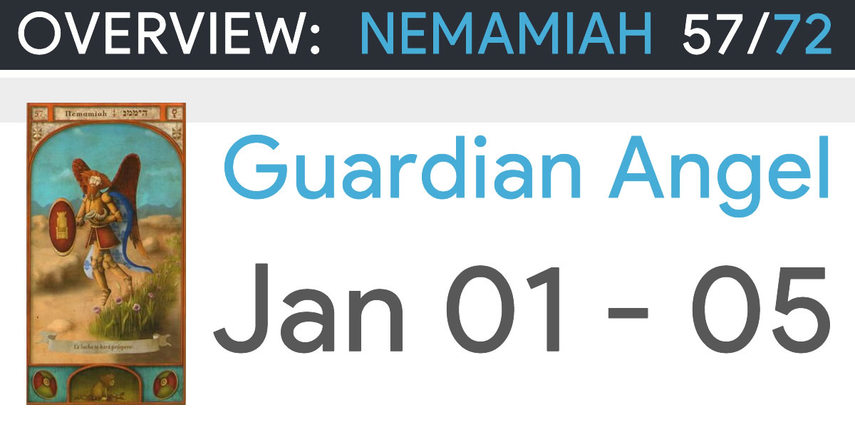 Guardian Angel Nemamiah - January 1 to 5 - Overview and Prayer >>