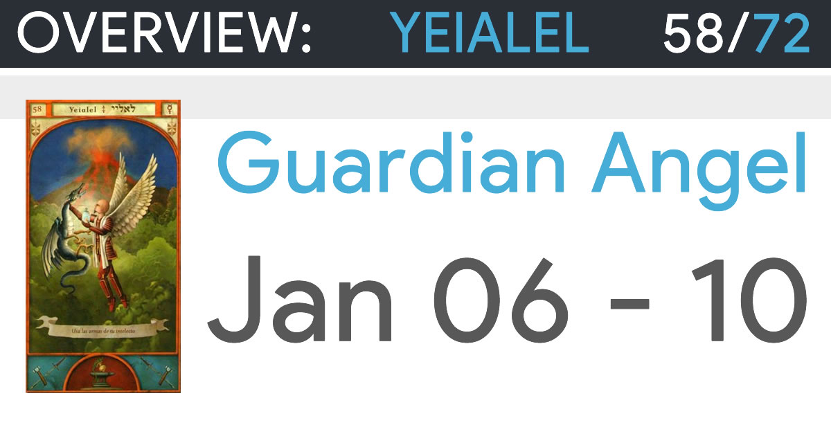 Guardian Angel Yeialel - January 6 to 10 - Overview and Prayer >>